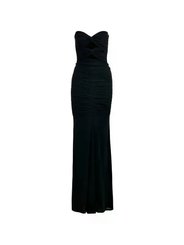 Essentiel Antwerp Cut-out Ruched Maxi Dress - Black