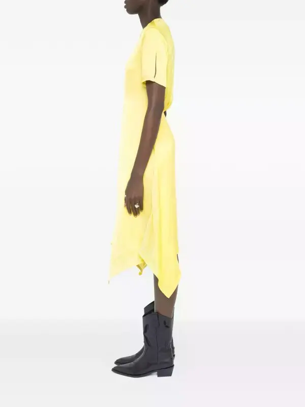 Zadig&Voltaire Asymmetric Satin Wrap Dress - Yellow