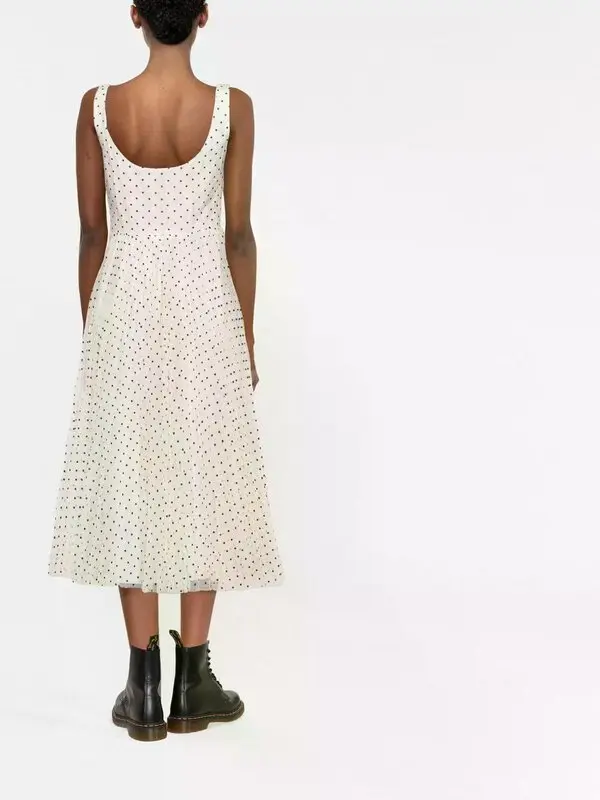 Red Valentino Polka Dot Flared Midi Dress