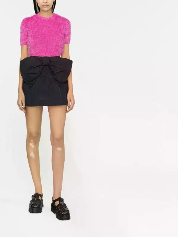 Red Valentino Bow Detail Taffeta Mini Skirt