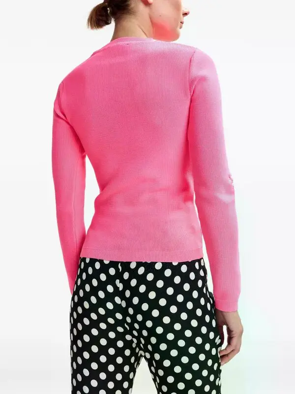 Essentiel Antwerp Floral Embroidered Ribbed Knit Sweater