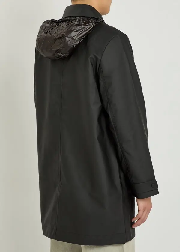 Rains Waterproof Long Jacket With Detachable Hood