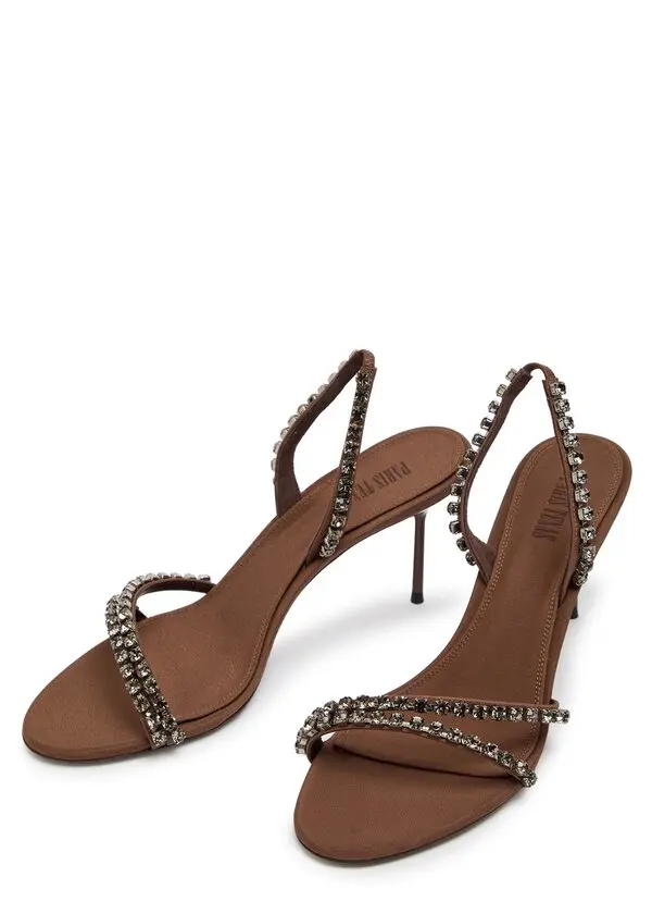 Paris Texas Crystal-embellished Crepe Sandals - Brown
