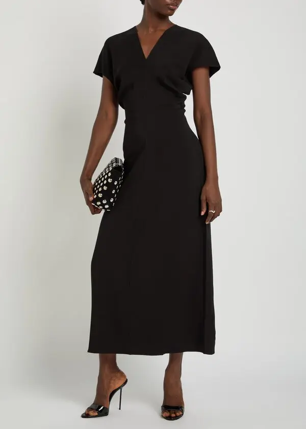 ANINE BING Stretch-crepe Midi Dress - Black
