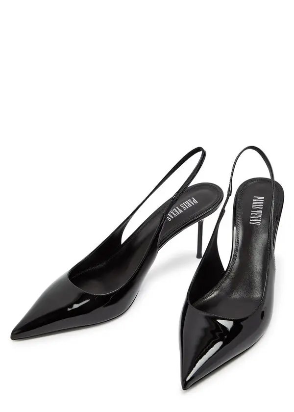 Paris Texas Patent Leather Slingback Pumps - Black