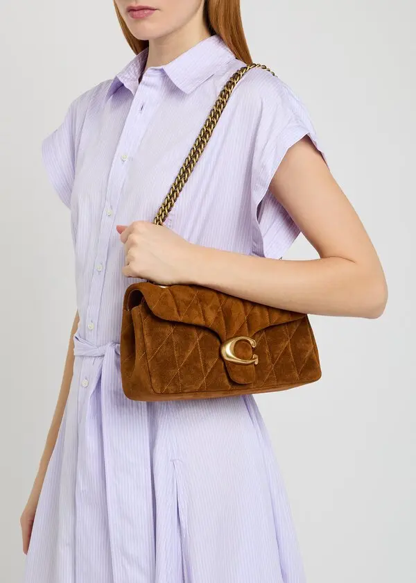 COACH Tabby 26 Quilted Suede Shoulder Bag - Brown