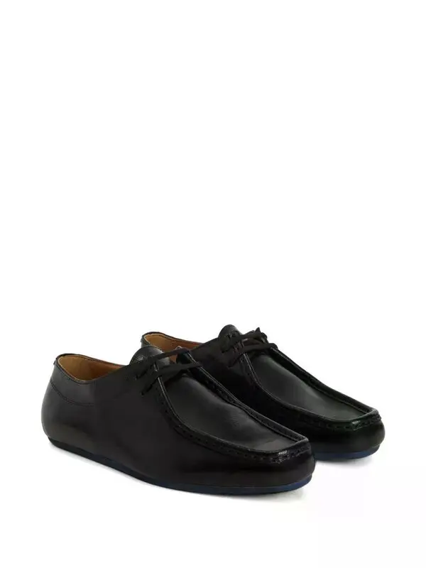 JIL SANDER Leather Lace-up Loafers - Black