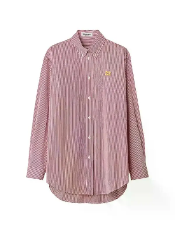 Miu Miu Striped Buttoned Shirt - Red