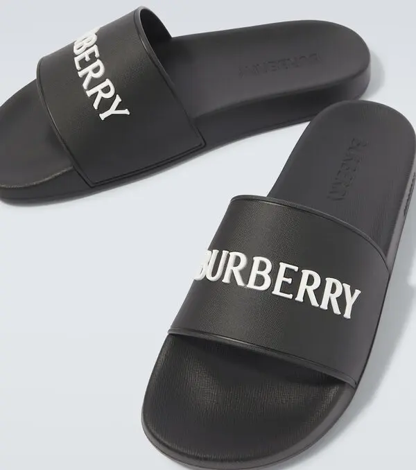 Burberry Logo Slides - Black