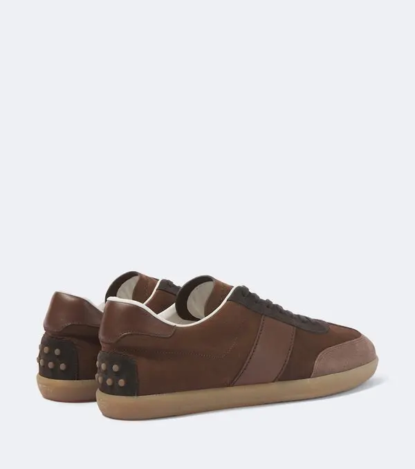 TOD'S Suede And Leather Lace-up Sneakers