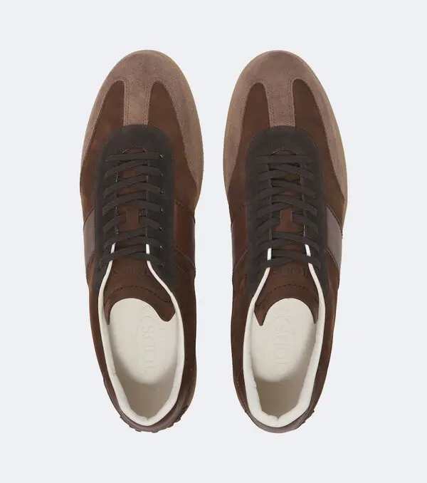 TOD'S Suede And Leather Lace-up Sneakers