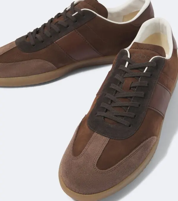 TOD'S Suede And Leather Lace-up Sneakers