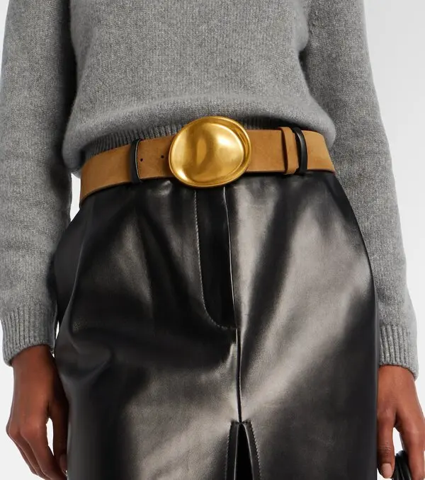 Khaite Keefe Suede Belt - Gold