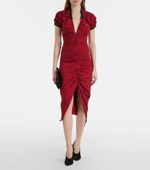 VIVIENNE WESTWOOD Pulling Cotton Jacquard Midi Dress