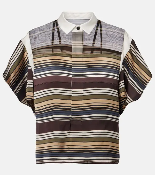 Sacai Striped Polo Shirt - Multicoloured