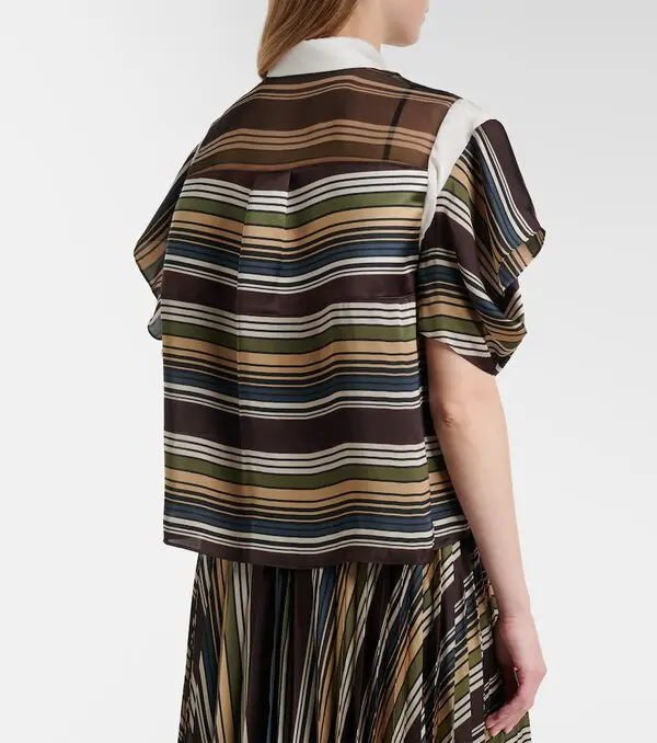 Sacai Striped Polo Shirt - Multicoloured