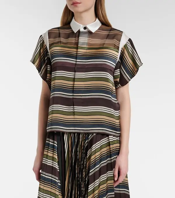 Sacai Striped Polo Shirt - Multicoloured