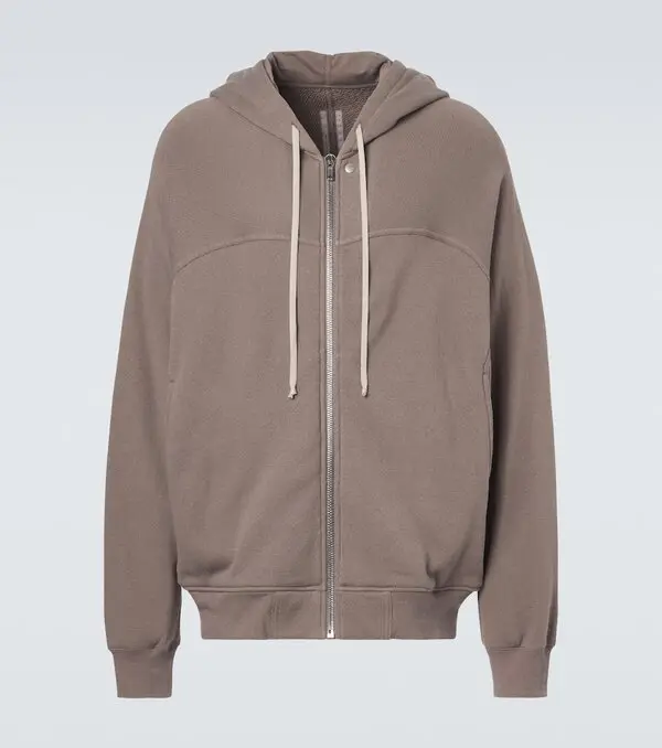 Rick Owens Cotton Jersey Zip-up Hoodie