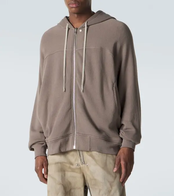 Rick Owens Cotton Jersey Zip-up Hoodie