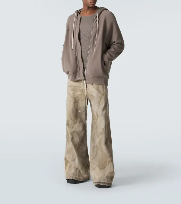 Rick Owens Cotton Jersey Zip-up Hoodie
