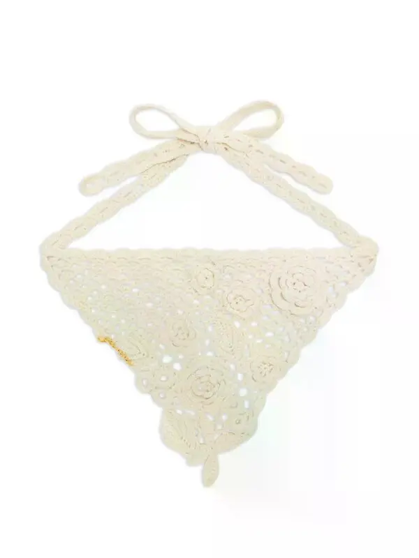 GANNI Floral Crochet Headband - Neutrals