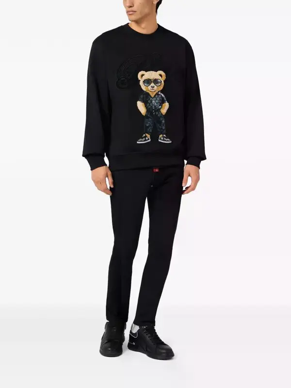 Philipp Plein Teddy-embroidery Sweatshirt - Black