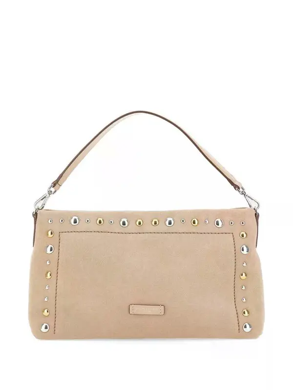 GIANNI CHIARINI Elisa Suede Shoulder Bag With Gold And Silver Tone Hardware