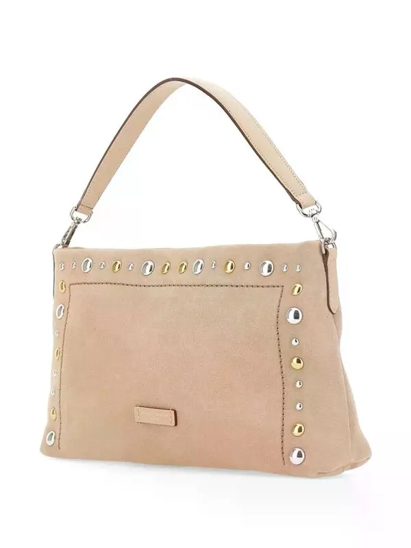 GIANNI CHIARINI Elisa Suede Shoulder Bag With Gold And Silver Tone Hardware