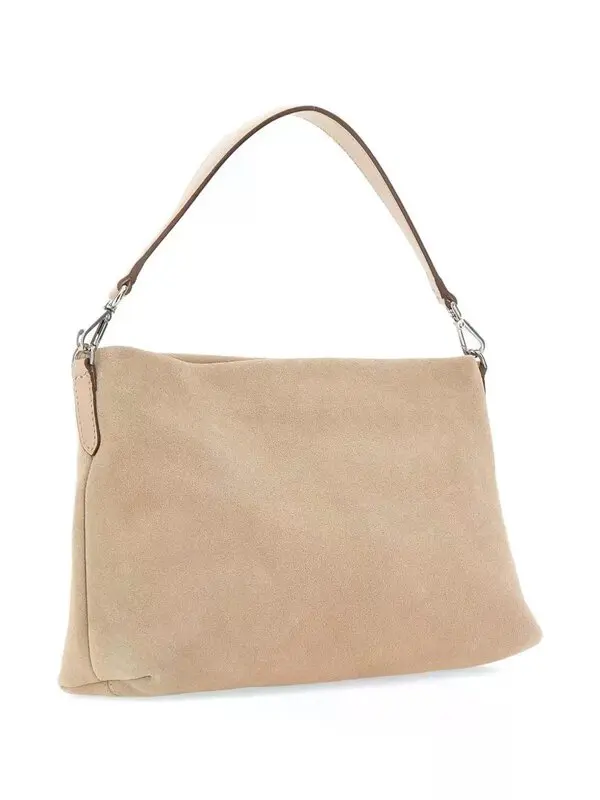 GIANNI CHIARINI Elisa Suede Shoulder Bag With Gold And Silver Tone Hardware