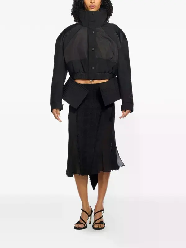 Off-White Tweed Star Midi Skirt - Black