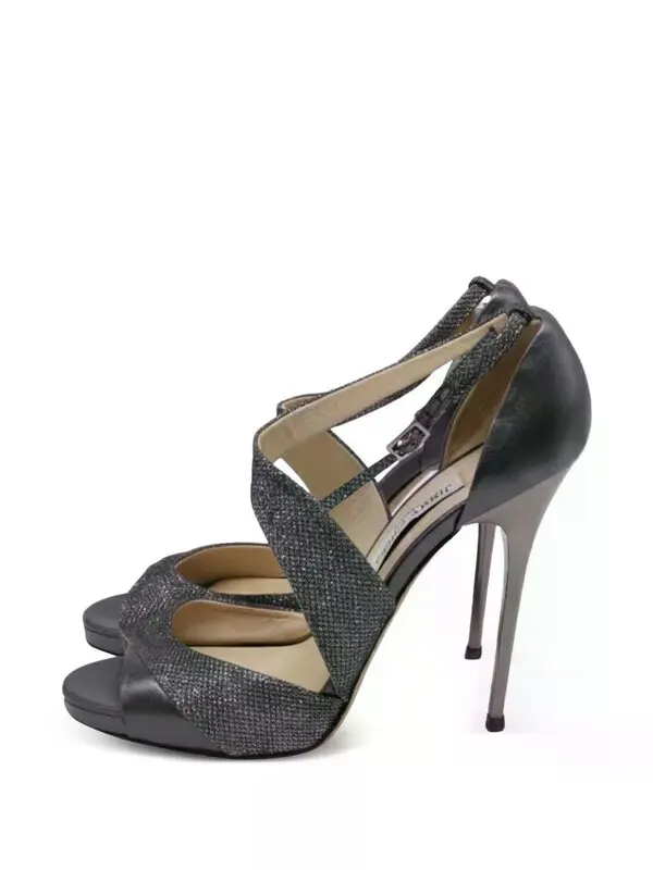 JIMMY CHOO Glitter Embellishment Sandals - Grey