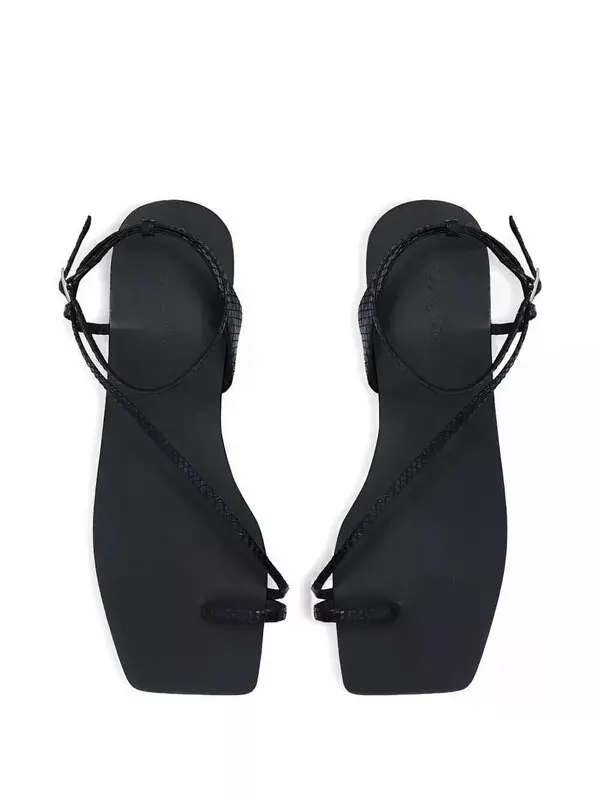 Johanna Ortiz Strappy Thong Flat Sandals - Black