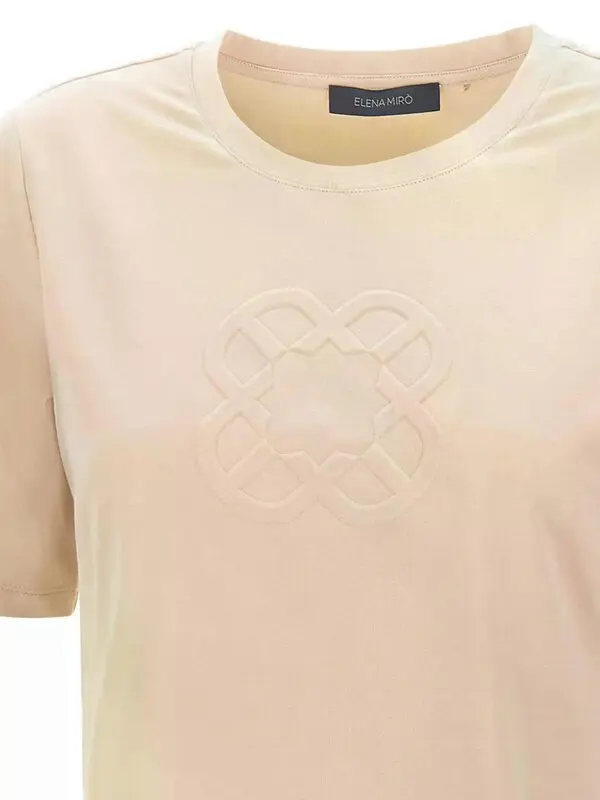 ELENA MIRÒ Monogram Embossed Cotton T-shirt