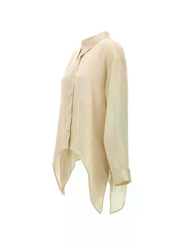 HERSKIND Enrico Asymmetric Shirt With Pinstripe Pattern