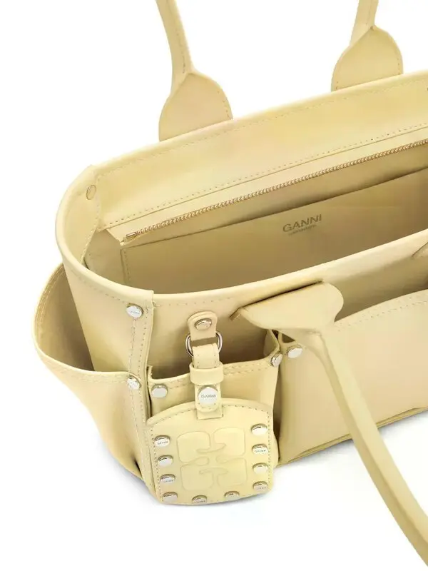 GANNI Small Posy Stud-appliqué Shoulder Bag - Yellow