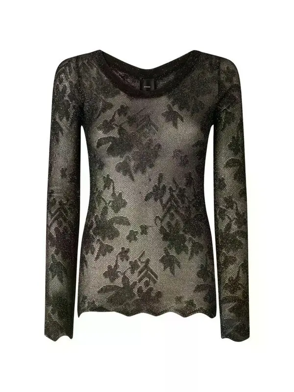 Pinko Monsone Round Neck Top - Black