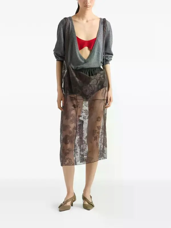 Prada Crepe De Chine Deconstructed Top