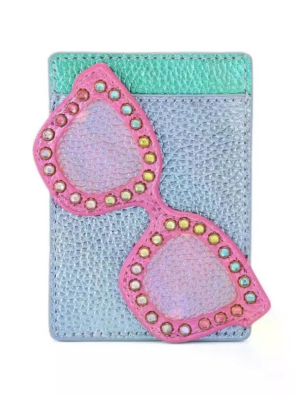 Kurt Geiger Sunglasses-motif Leather Card Holder - Blue