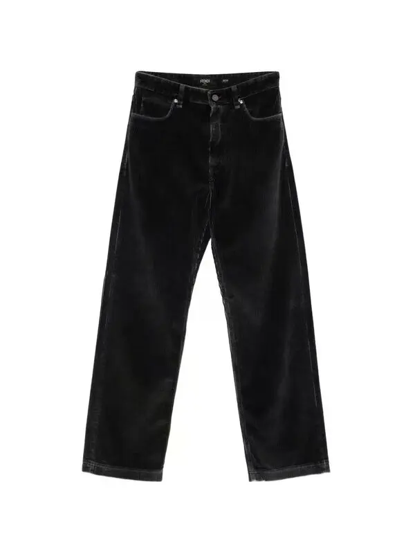 Fendi Corduroy Straight-leg Trousers - Grey