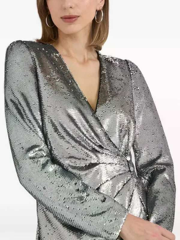 MORGAN Sequin V-neck Mini Wrap Dress