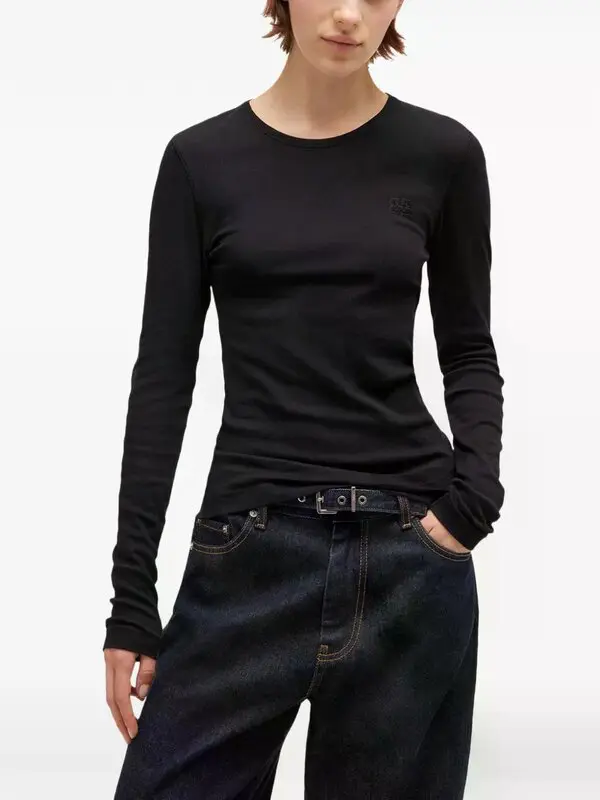 GANNI Long-sleeve Crew Neck T-shirt