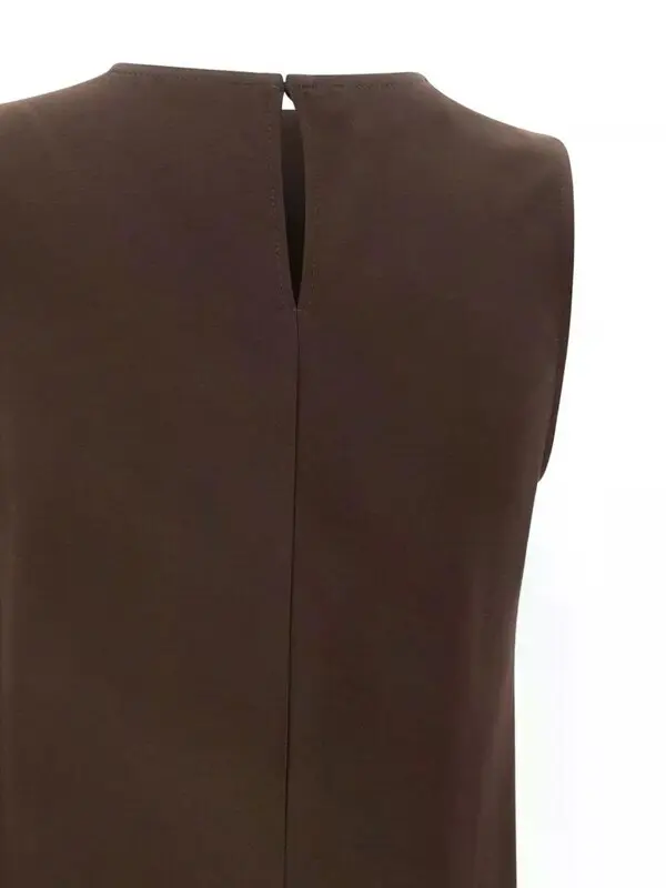 KAOS Sleeveless Ruffled Hem Blouse - Brown