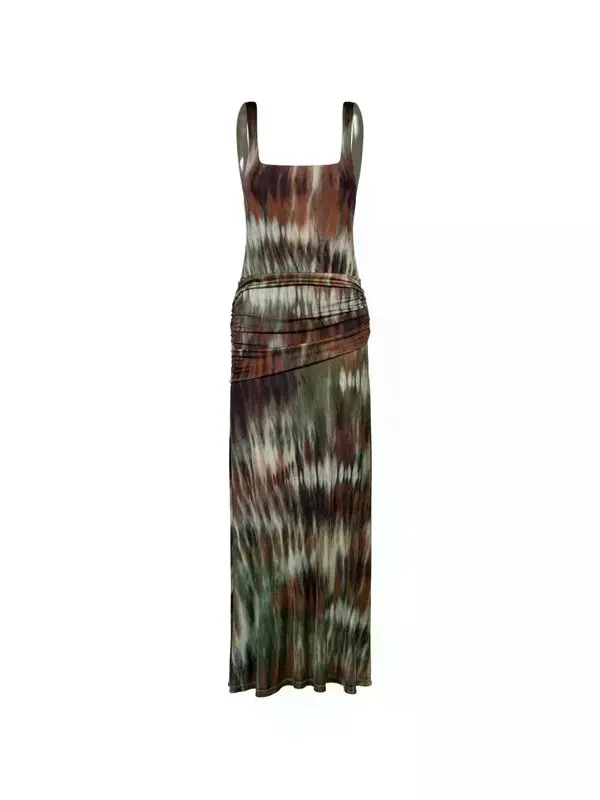 Johanna Ortiz Abstract Pattern Midi Dress - Brown