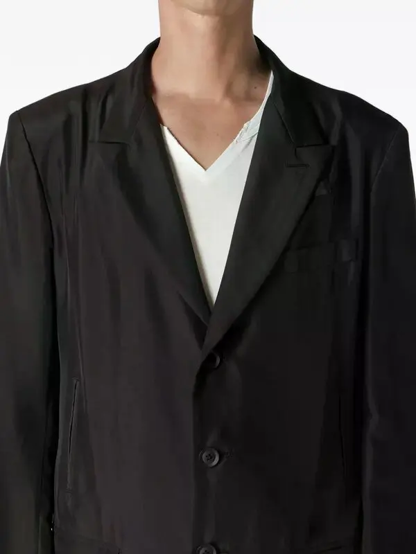 Yohji Yamamoto Single-breasted Silk Suit - Black