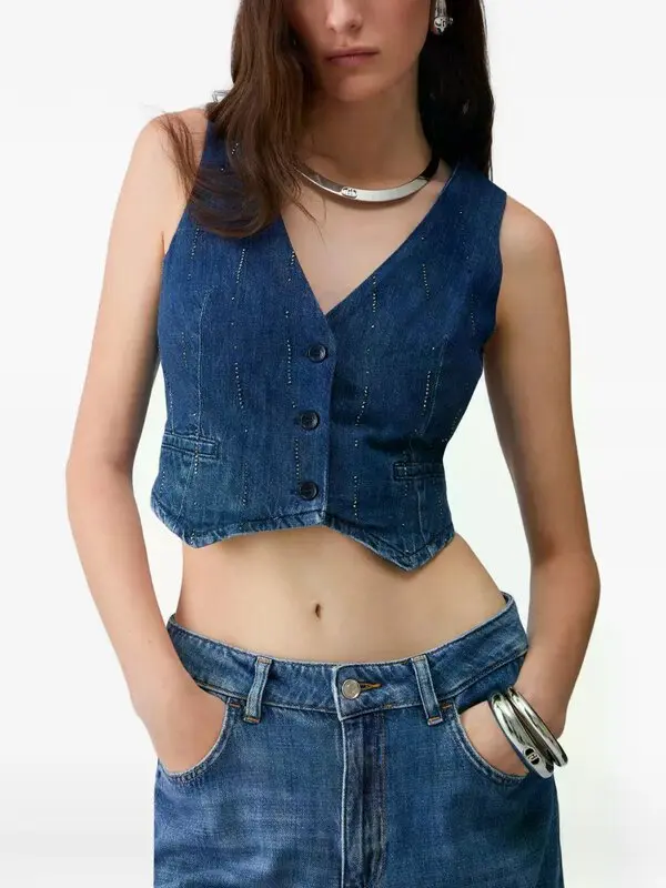 Liu Jo Embellished Denim Waistcoat