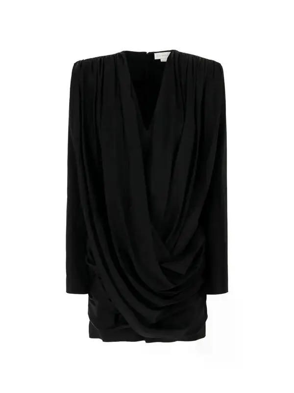 Stella McCartney Draped V-neck Long Sleeve Dress
