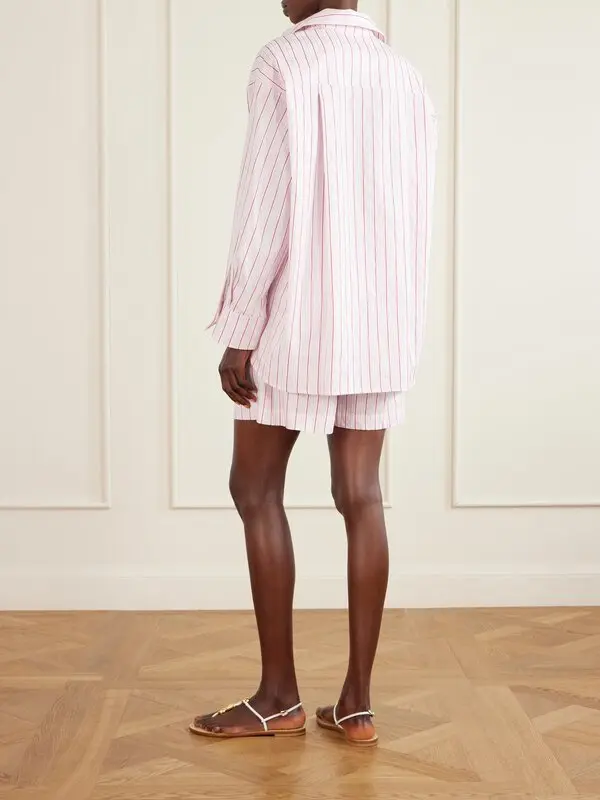 Faithfull The Brand Angelo Oversized Striped Cotton Poplin Shirt