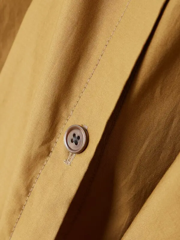 LEMAIRE Twisted Cotton And Silk-blend Poplin Wrap Shirt - Brown