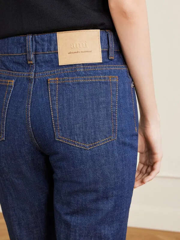 AMI Paris Bootcut Jeans In Indigo Denim