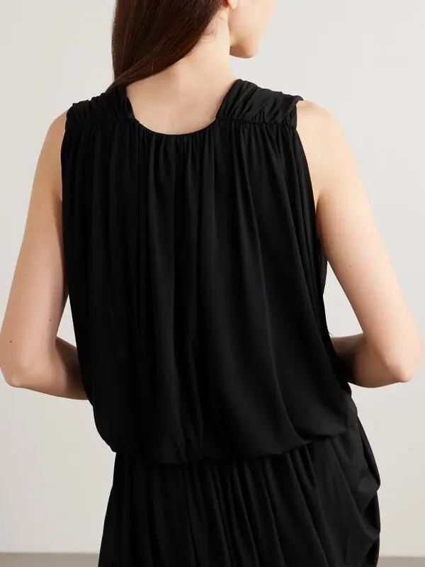 ESSE STUDIOS Solina Cape-effect Draped Satin-jersey Top